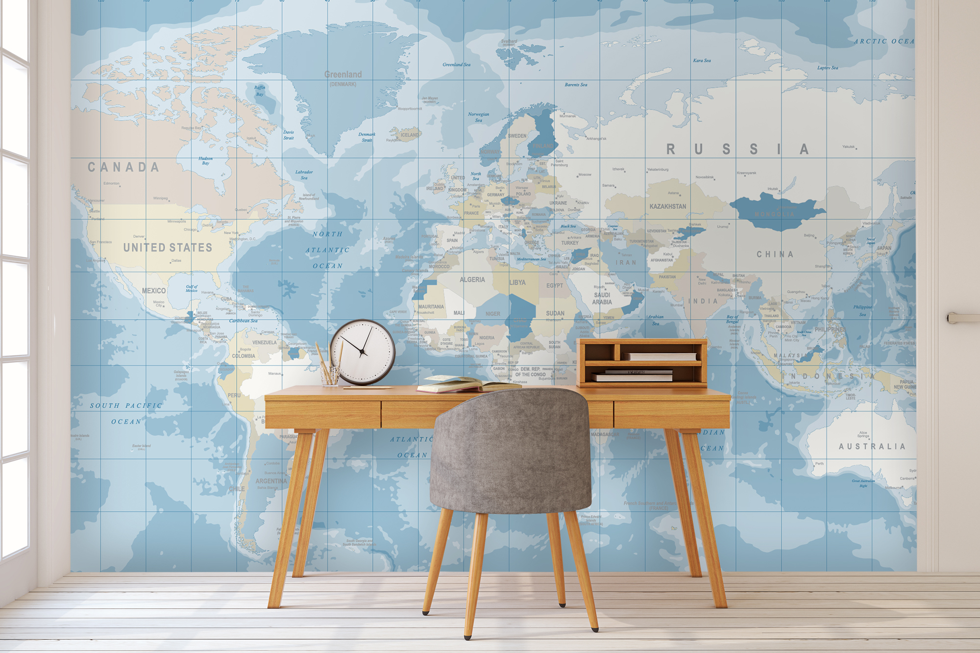 World Maps Wallpaper Murals - Wall Murals - Fast & Free UK Delivery