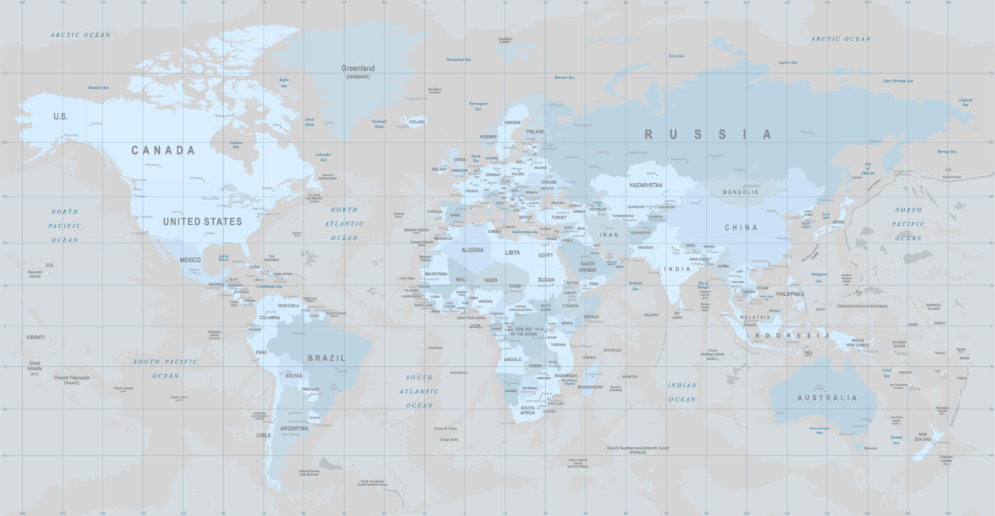 Grey Atlas Wallpaper Mural - Map Wallpapers - Wall Murals