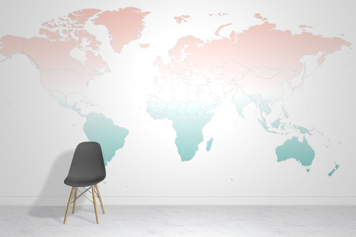 Ombre Atlas Wallpaper Mural - Map Wallpapers - Wall Murals