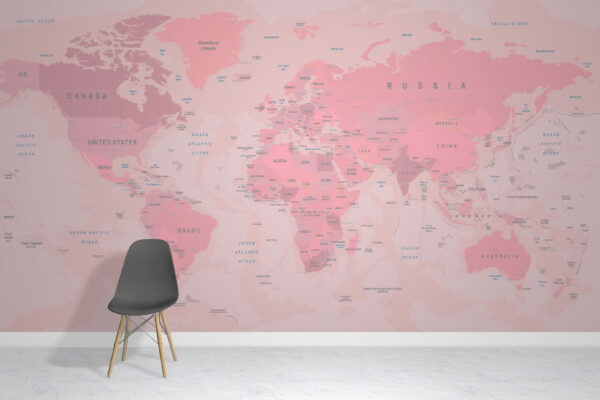 Pink Atlas Wallpaper Mural - Map Wallpapers - Wall Murals