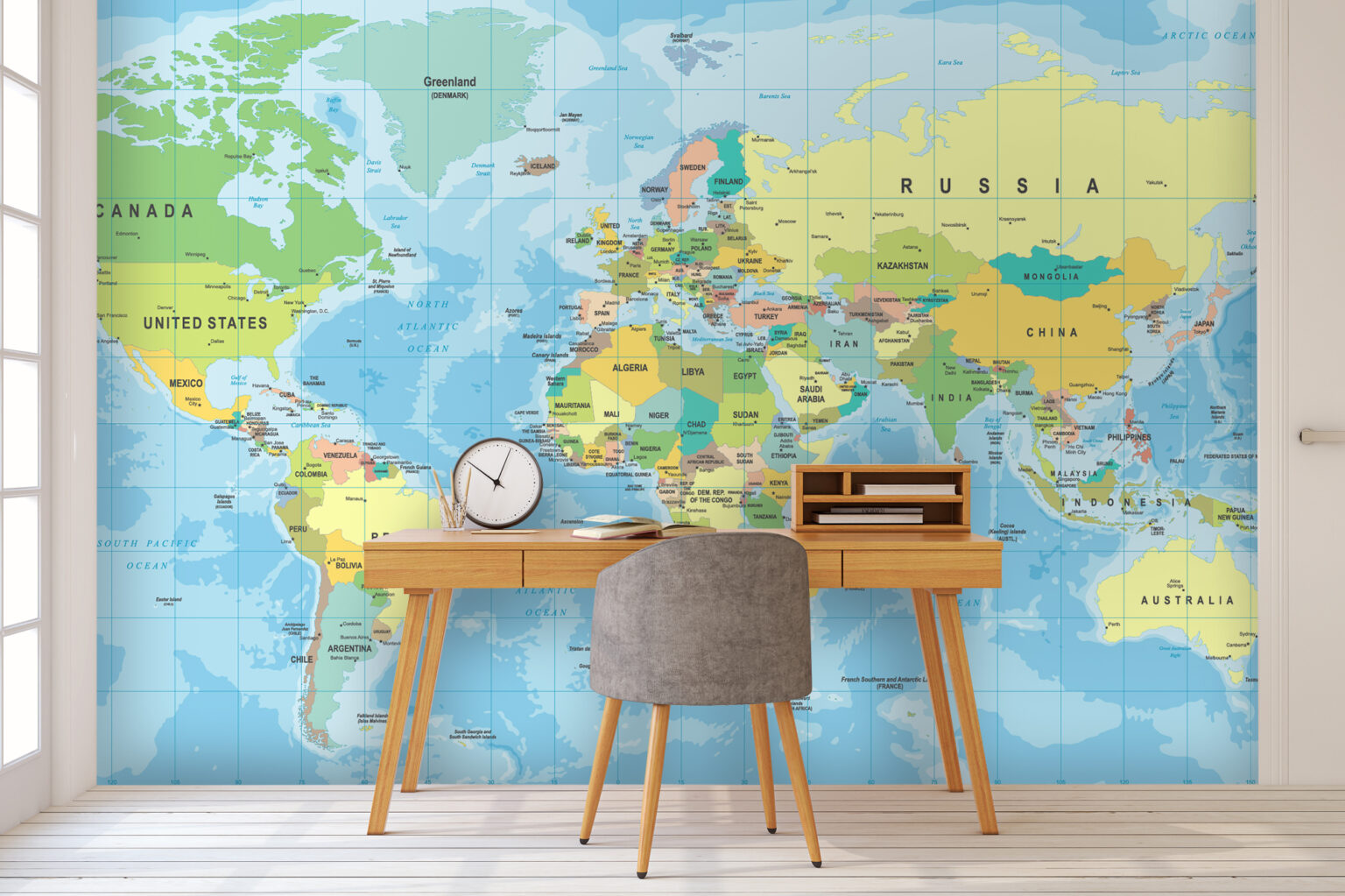 Classic Atlas Wallpaper Mural - Map Wallpapers - Wall Murals