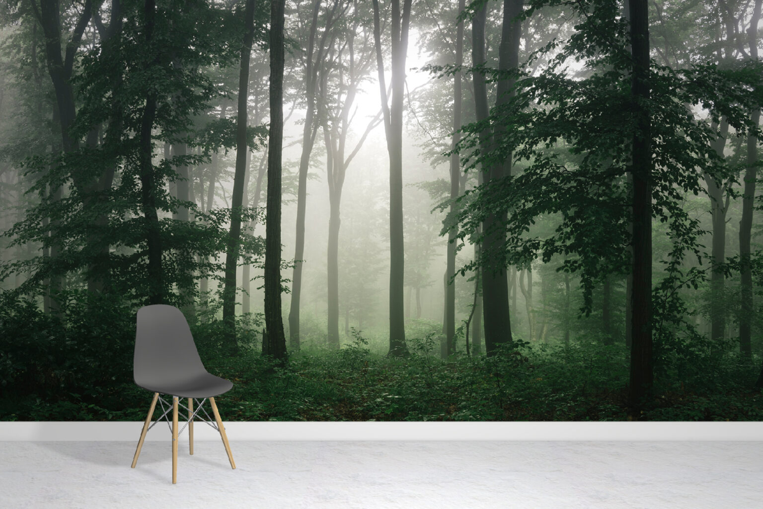 Green Forest Wallpaper Mural - Wall Murals - Tree Wallpaper Murals
