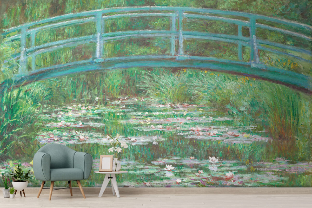 Japanese Footbridge Wallpaper Mural - Monet Wallpapers - Wall Murals