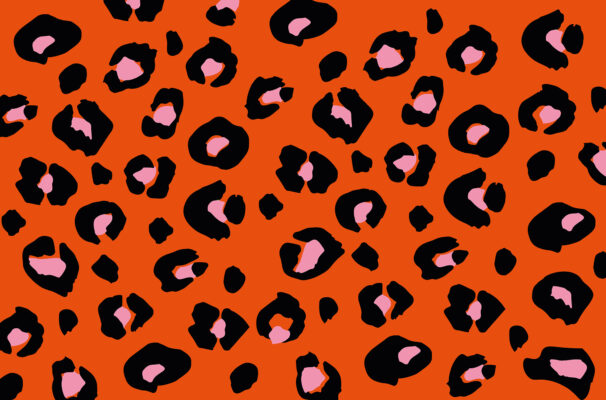 Orange Leopard Wallpaper Mural - Animal Print Wallpapers - Wall Murals