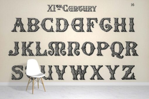 Calligraphy Alphabet Wallpaper Mural - Alphabet Wallpapers - Wall Murals