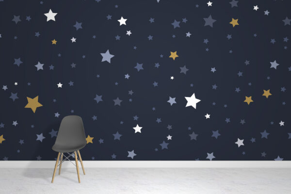 Blue Stars Wallpaper Mural - Kids Wallpaper Murals - Wall Murals