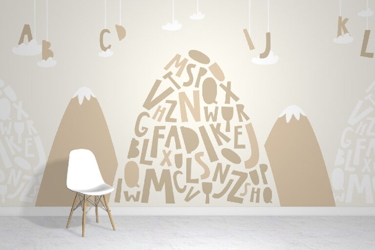 Alphabet mountains wallpaper mural - Kids Wall Murals - Wall Murals