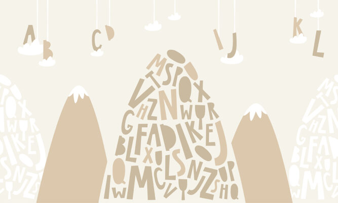 Alphabet mountains wallpaper mural - Kids Wall Murals - Wall Murals